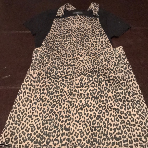 art class | Dresses | Leopard Print Overall Dress With Black Tee | Poshmark
